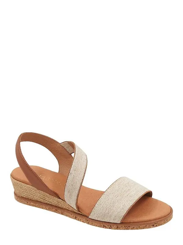 Andre Assous Nevada Slingback Sandals - Beige Linen