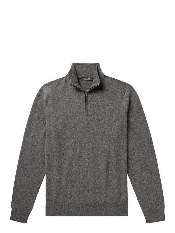 Loro Piana Slim-fit Baby Cashmere Half-zip Sweater - Gray