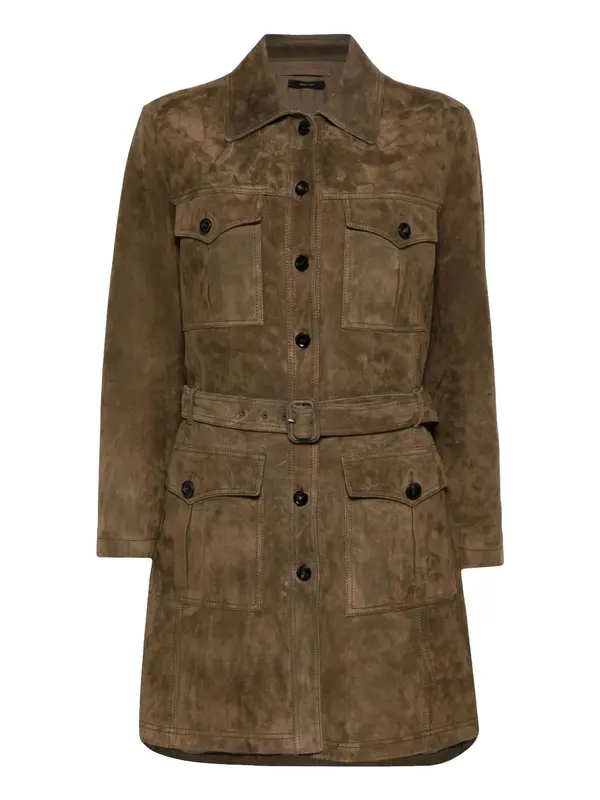 TOM FORD Suede Leather Coat - Brown