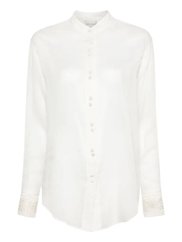 FORTE_FORTE Crochet-detail Shirt - White
