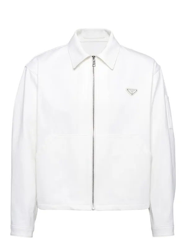 Prada Bull Denim Zip Overshirt - White