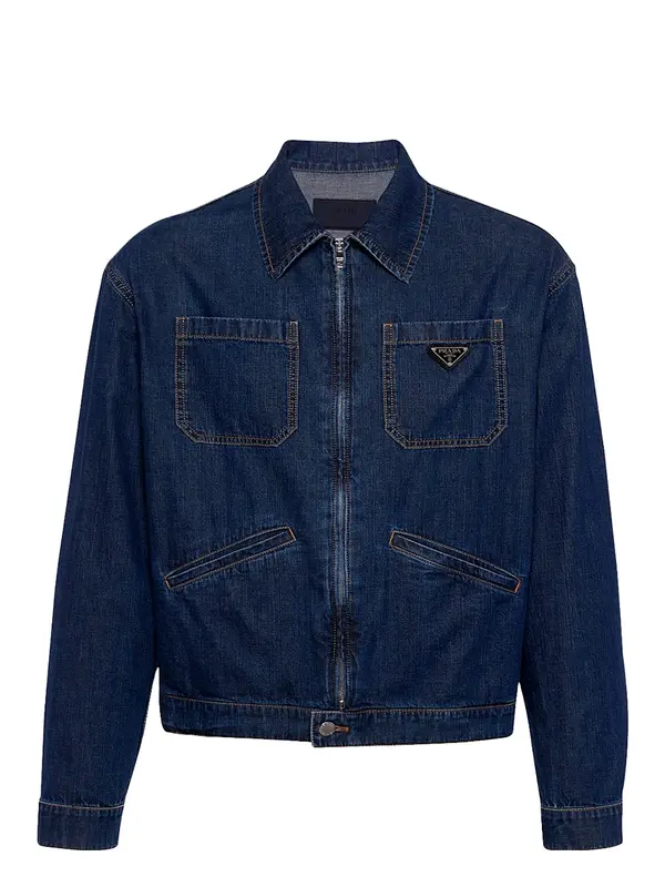 Prada Light Denim Zip Jacket - Bleu