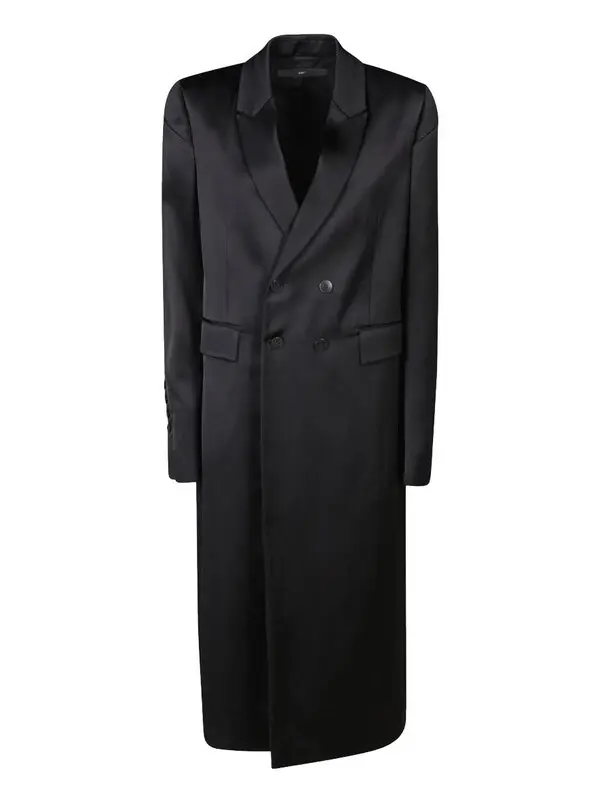 SAPIO Double-breasted Coat - Black