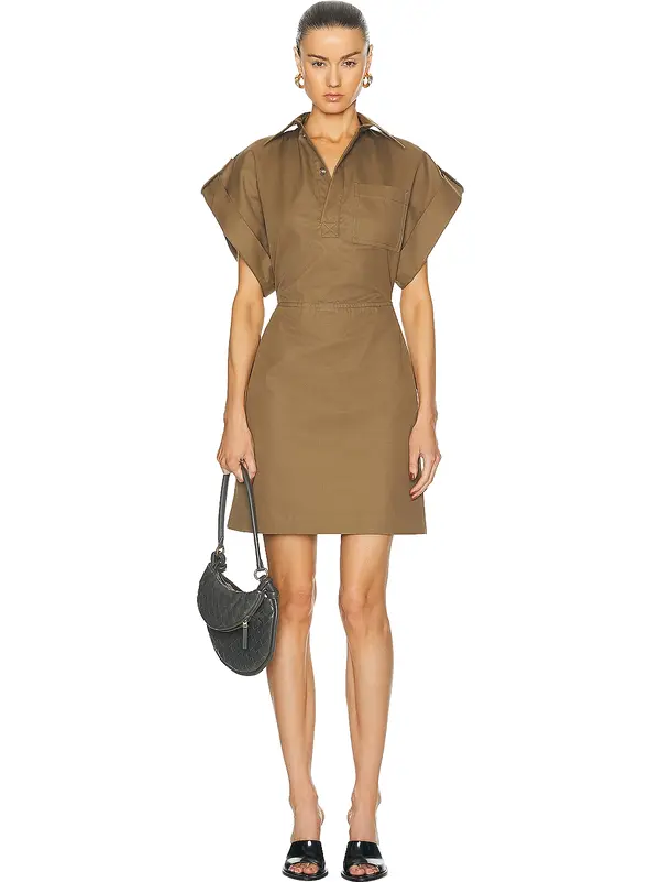Bottega Veneta Cotton Gabardine Dress - Dark Sand