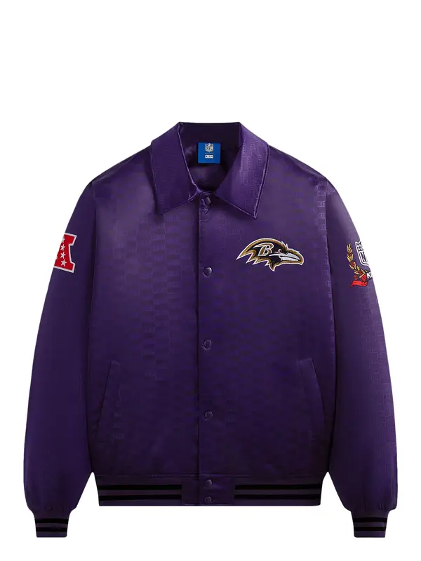 Kith For The Nfl: Ravens Satin Bomber Jacket - Purple