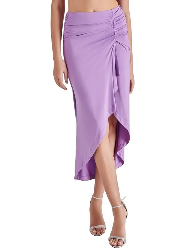 Steve Madden Ambrosia Asymmetric Jersey Skirt - Dahlia Purple