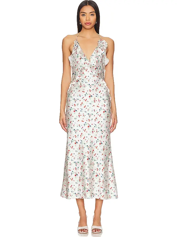 Bardot Olea Maxi Dress - Ivory Ditsy Floral