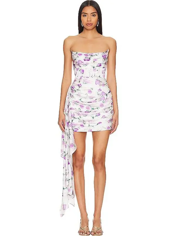 Bardot Caroline Corset Mini Dress - Lilac Floral