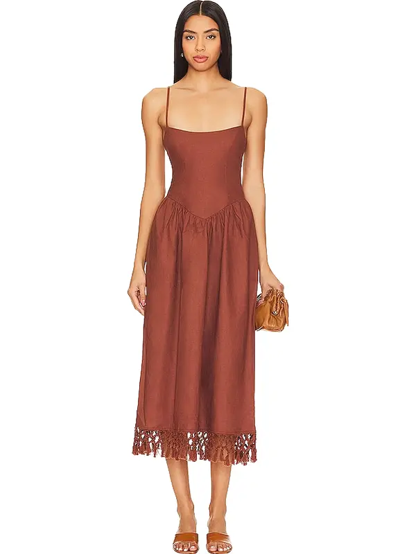 Tularosa Lexi Midi Dress - Chocolate Brown