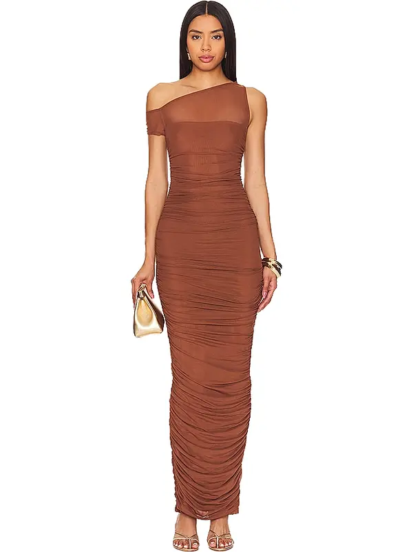 AFRM Biona Maxi Dress - Dark Clay
