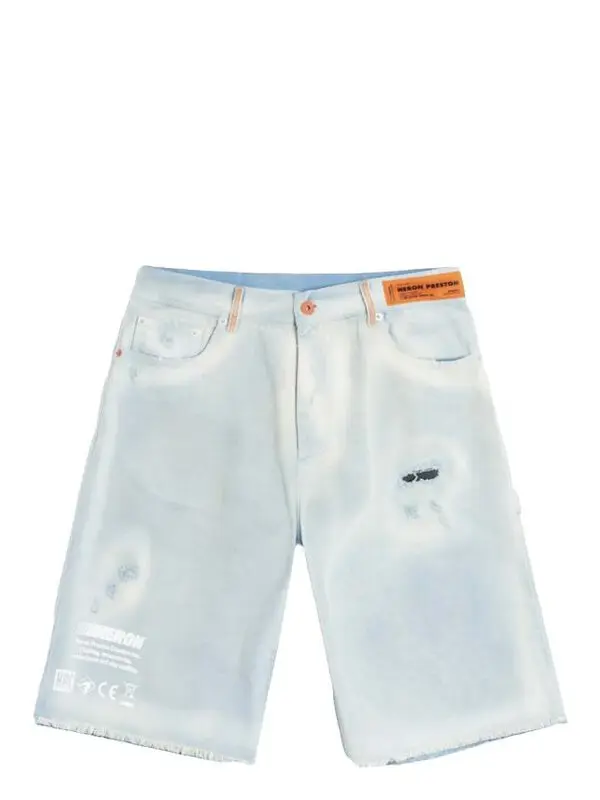 Heron Preston Code 8000 Hammer Shorts - Medium Grey/white