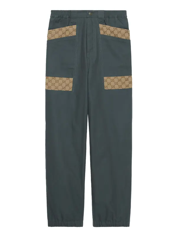Gucci Paneled Monogram Jeans - Ash Grey