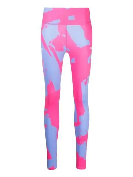 Off-White Printed Highwaist Leggings - Pink/purple