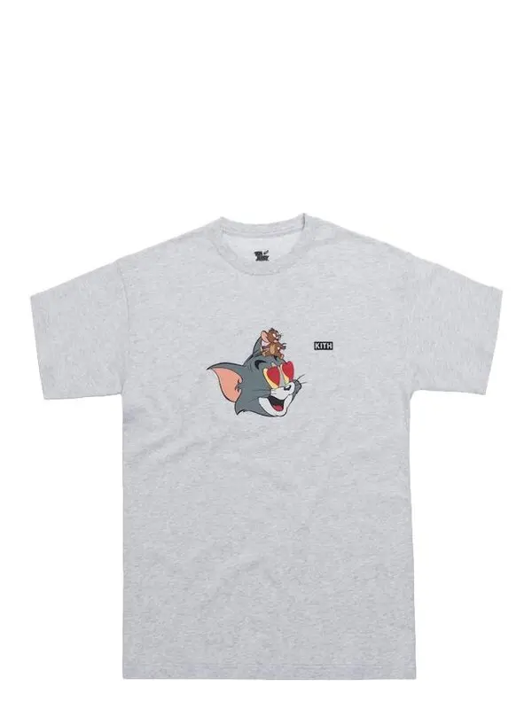 Kith X Tom & Jerry Heart Tee Shirt - Light Heather Grey