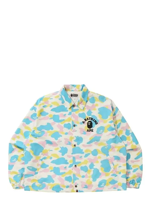 A BATHING APE Relaxed Fit Camo Coach Jacket - White