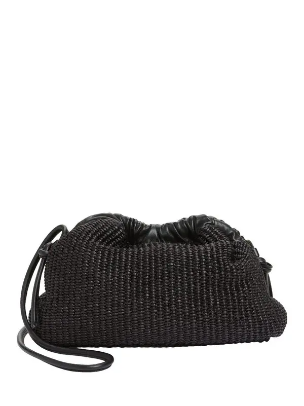 MANSUR GAVRIEL Mini Cloud Woven Raffia Clutch - Black