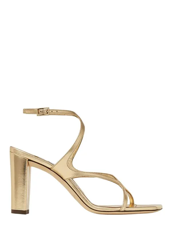 JIMMY CHOO Azie 85 Leather Heeled Sandals - Gold
