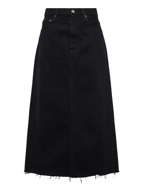 AGOLDE Della Denim Midi Skirt - Black