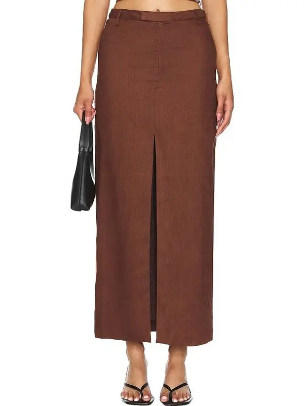 Bardot Sita Maxi Skirt - Chocolate