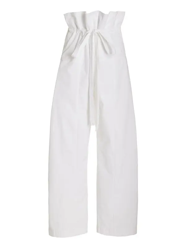Matteau Drawstring Cotton Fisherman Pants - White