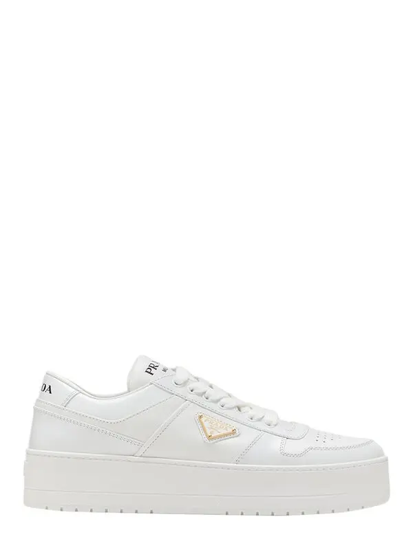 Prada Downtown Leather Low-top Sneakers - Bianco