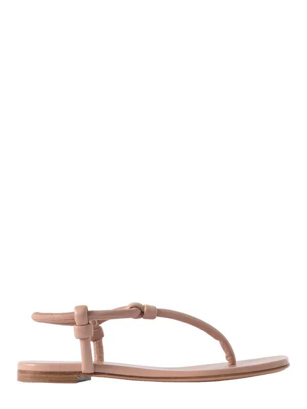 GIANVITO ROSSI Juno Thong Leather Sandals - Neutrals