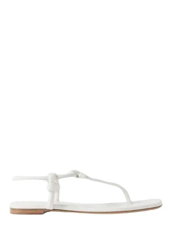 GIANVITO ROSSI Juno Thong Leather Sandals - White