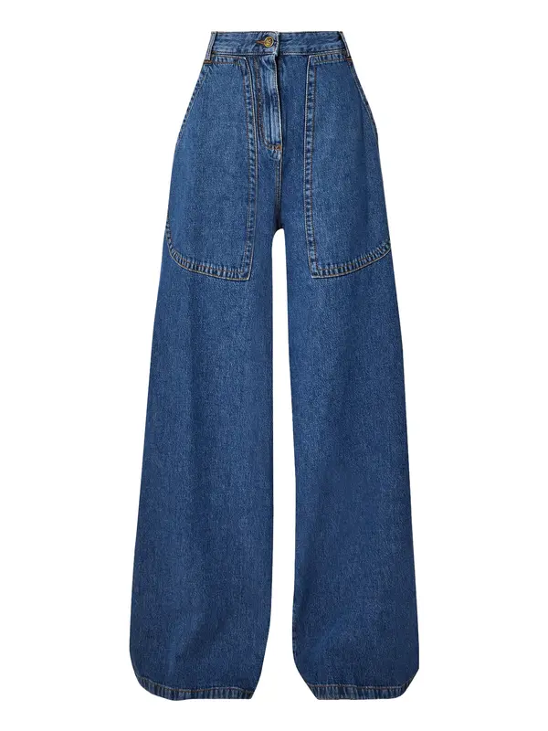 Etro High-rise Wide-leg Cargo Jeans - Blue