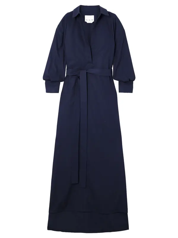 Sasuphi Francesca Belted Maxi Shirt Dress - Blue