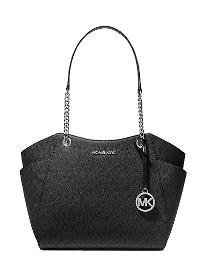 Michael Kors Jet Set Large Signature Logo Shoulder Bag - Black