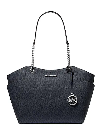 Michael Kors Jet Set Large Signature Logo Shoulder Bag - Blue