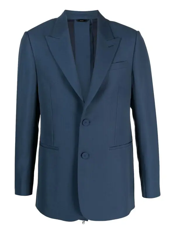 Fendi Peak-lapels Single-breasted Blazer - Blue