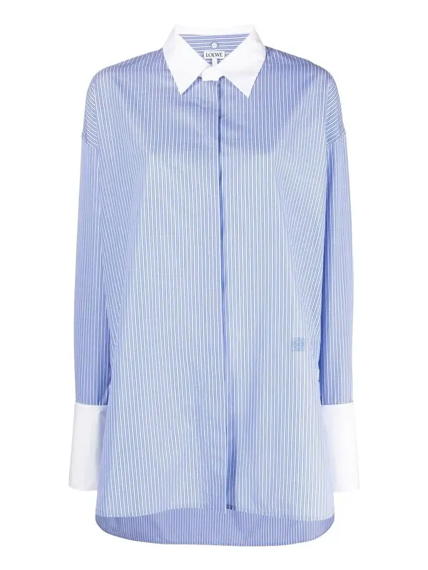 Loewe Contrast Cuff Oversize Shirt - Blue