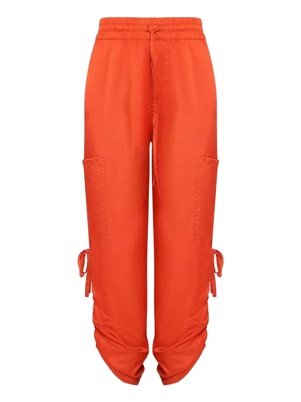 UMA | RAQUEL BLAY Uma | Raquel Davidowicz Cropped Satin Track Pants - Orange