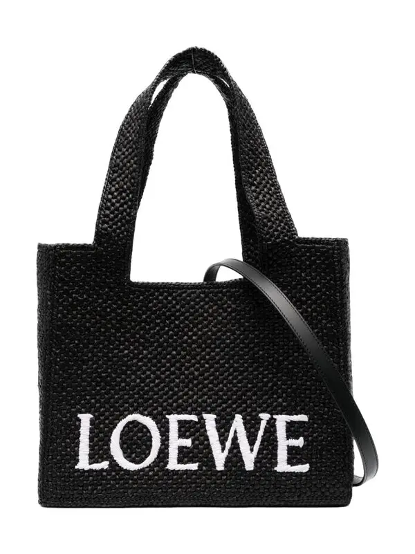 Loewe Small Raffia Tote Bag - Black