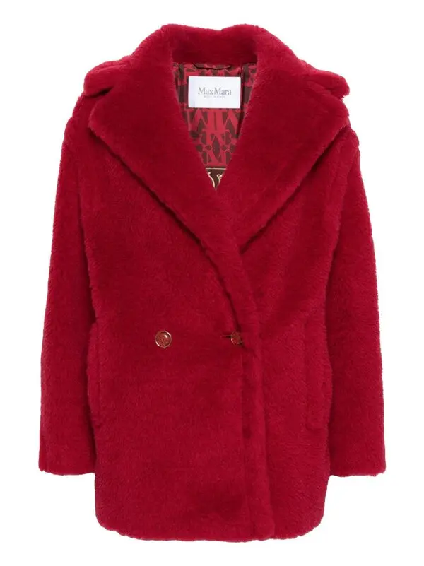 Max Mara Teddy Faux-shearling Coat - Red