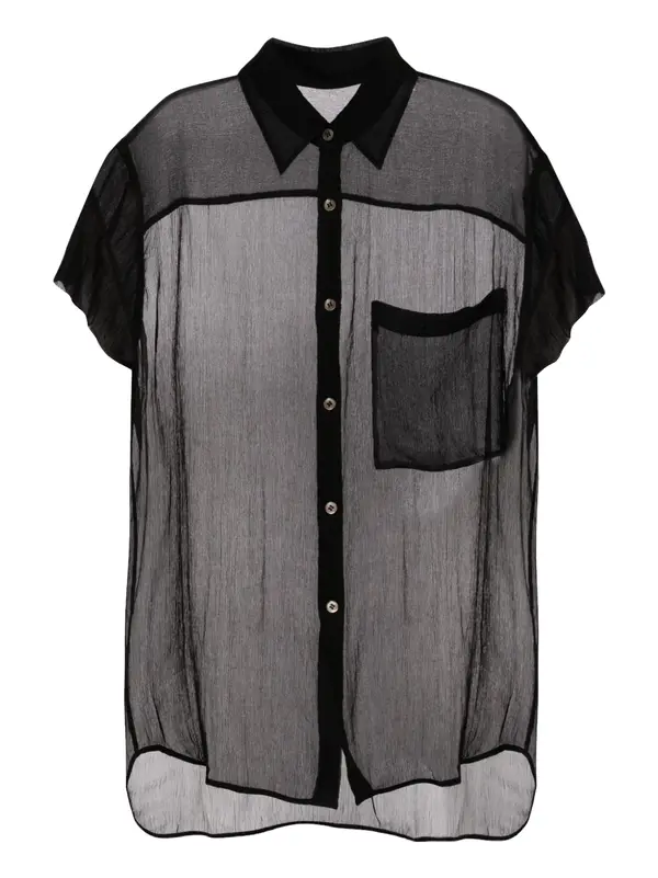 JNBY Semi-sheer Silk Blouse - Black