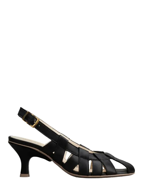 TOD'S Cut-out Leather Slingback Pumps - Black