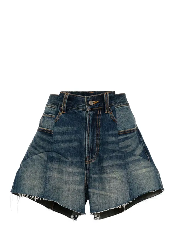 JNBY Logo-patch Denim Shorts - Blue