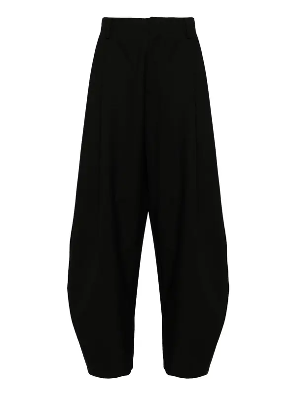 CROQUIS Wool-blend Tapered Trousers - Black