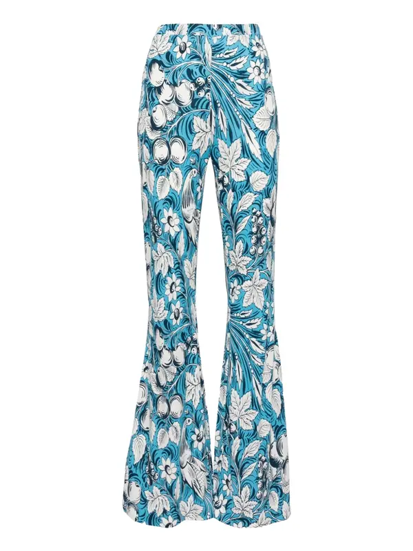 Diane Von Furstenberg Brooklyn Floral-print Trousers - Blue