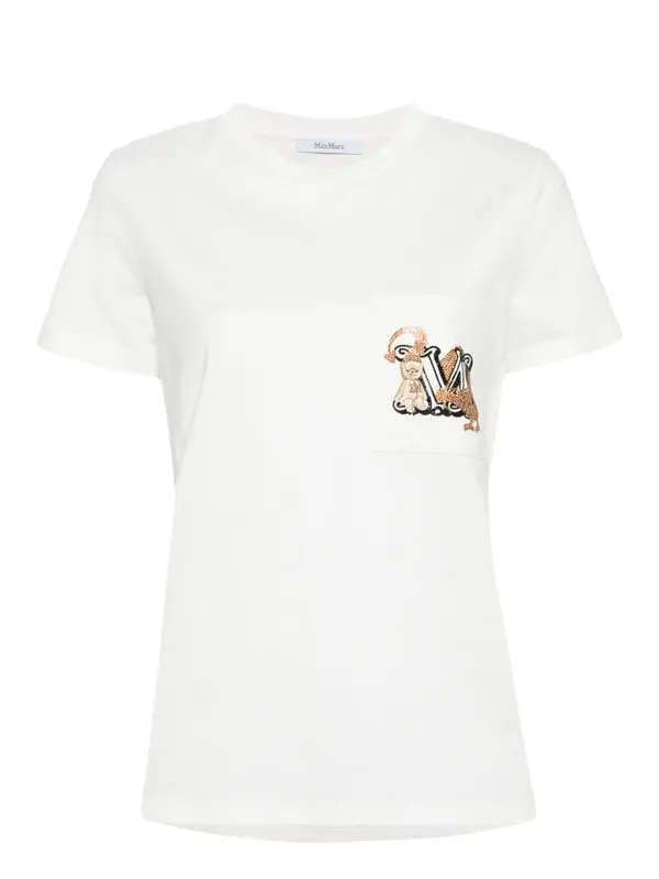 Max Mara Graphic-print Cotton T-shirt - White