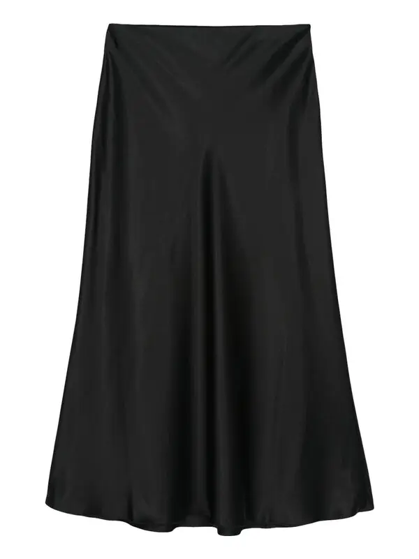 Nanushka Satin Midi Skirt - Black