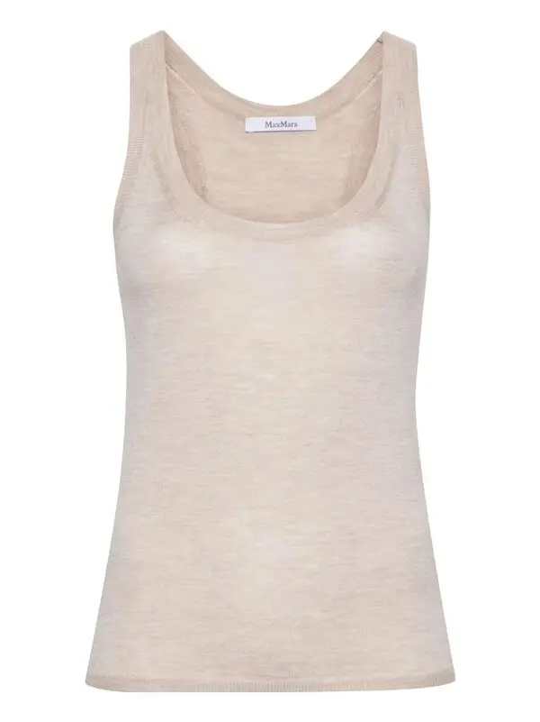 Max Mara Scoop-neck Knitted Top - Neutrals