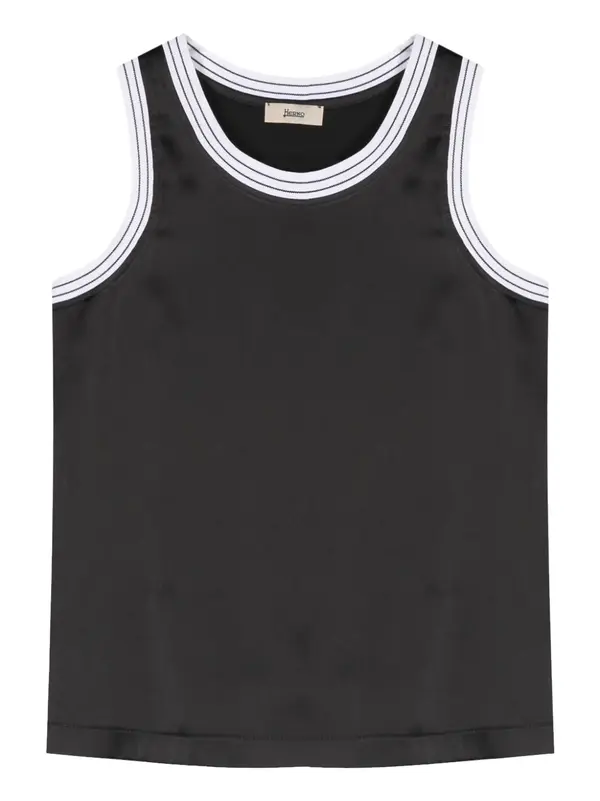 Herno Sleeveless Satin-finish Top - Black