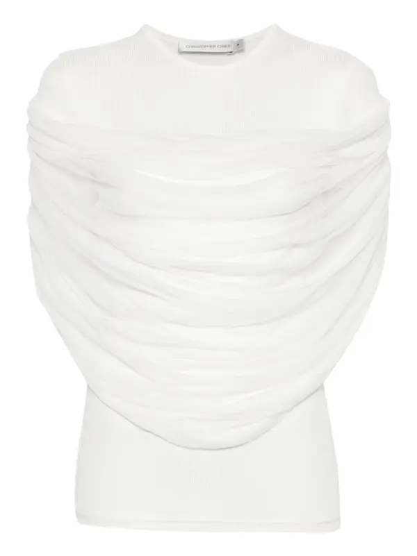 Christopher Esber Sonora Draped-panel T-shirt - White