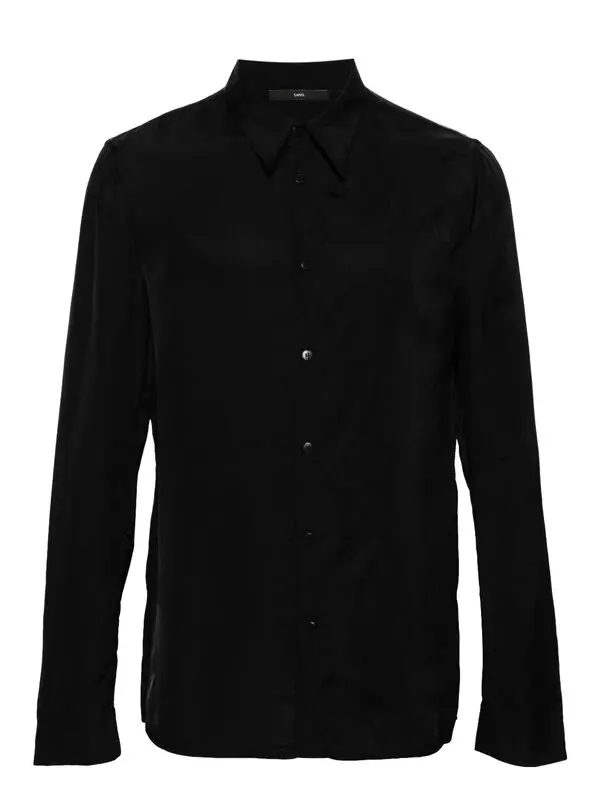 SAPIO Long-sleeve Satin Shirt - Black