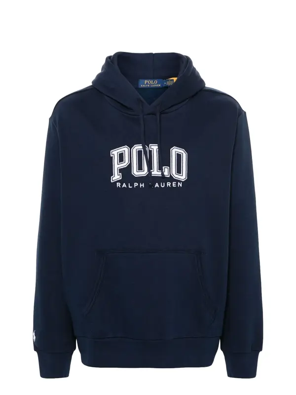Polo Ralph Lauren Logo-embroidered Cotton-blend Hoodie - Blue