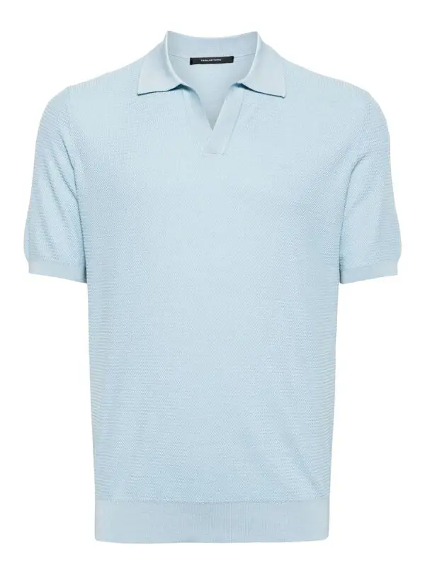 Tagliatore Paco Spread-collar Polo Shirt - Blue