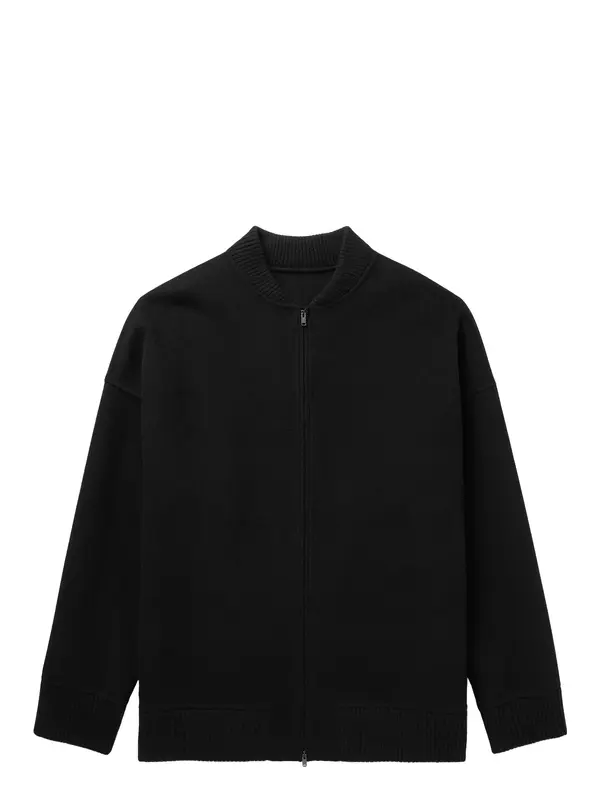 THE ROW Daxton Cashmere-felt Bomber Jacket - Black